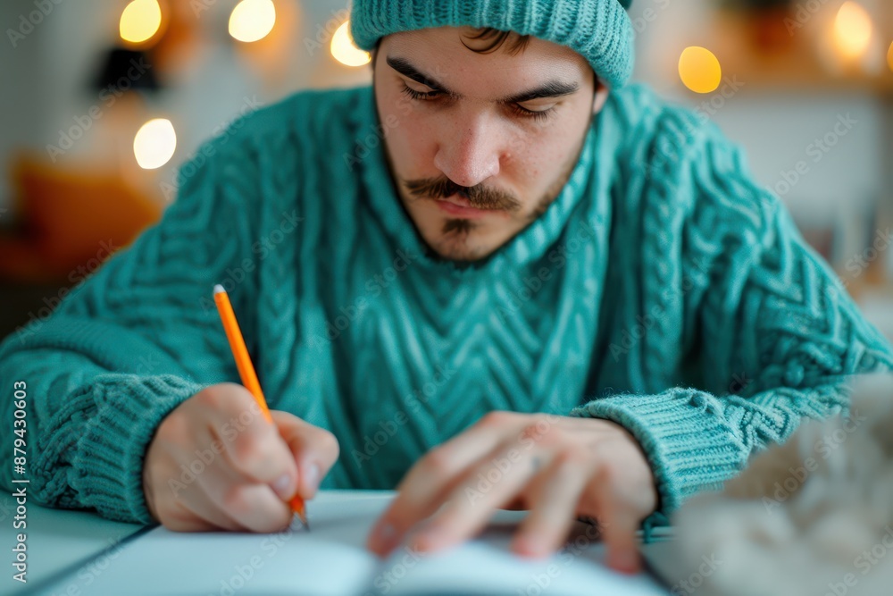 Designer Brainstorming Innovative UI Ideas with Conceptual Drawings on ...