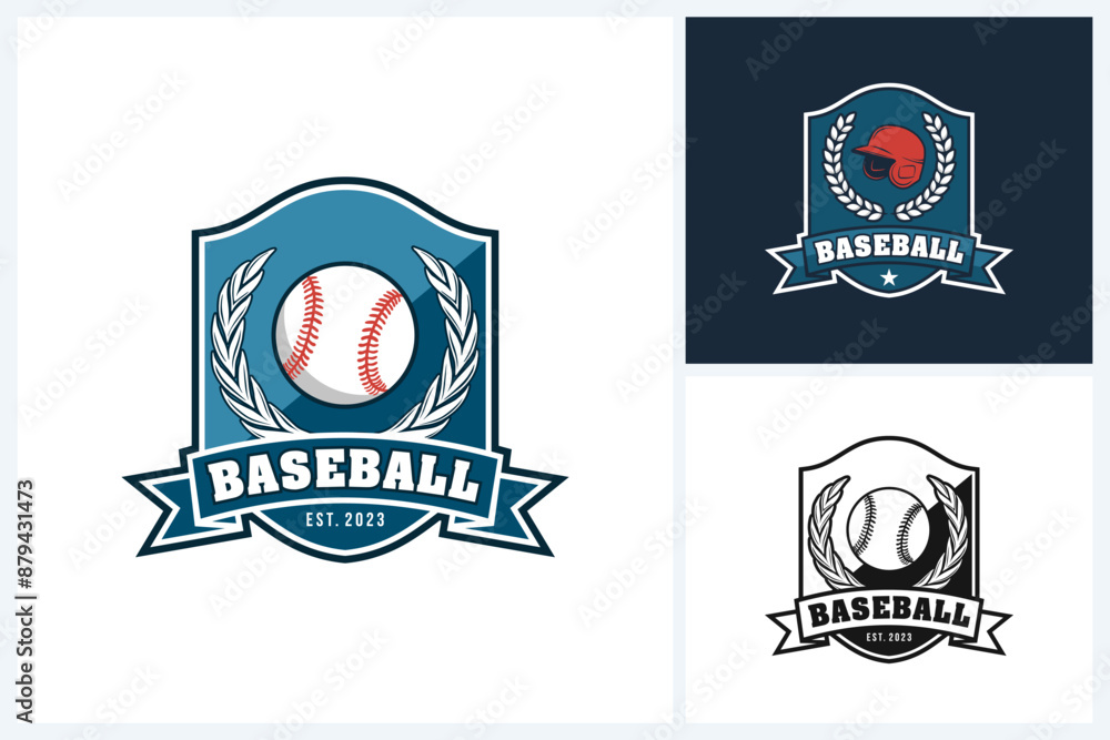 Vetor de Baseball logo sport team identity vector illustration template ...