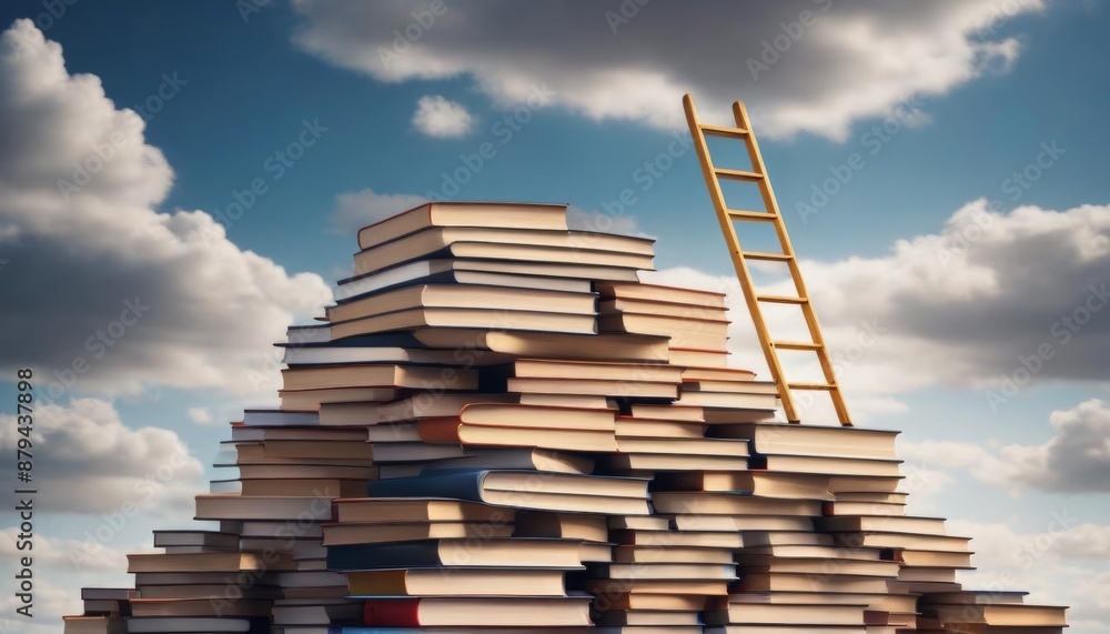 stack sky clouds going growth learn three dimensional ladder concept ...