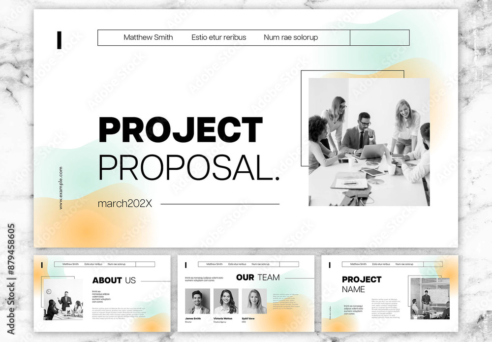 Green And Orange Business Project Proposal Stock Template | Adobe Stock
