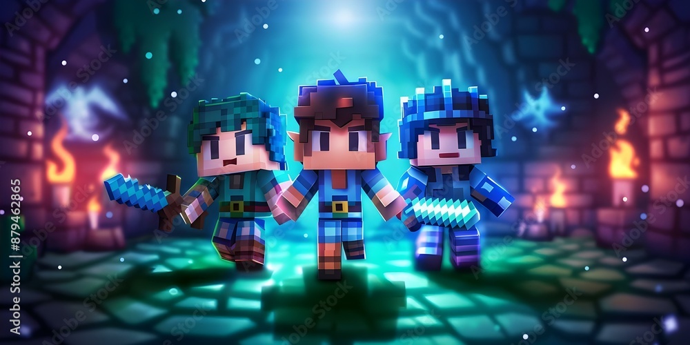 Exploring Dungeons and Battling Monsters A Pixelated Adventure in Pixel ...