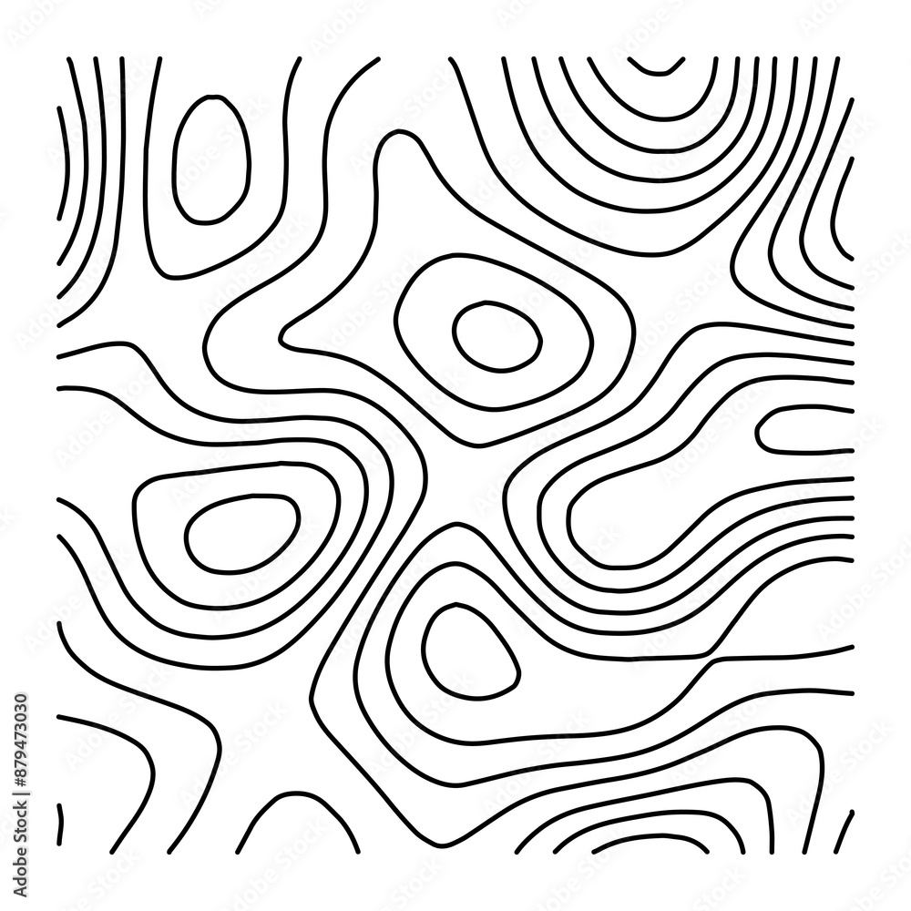 Topographic map patterns, topography line map. Vintage outdoors style ...