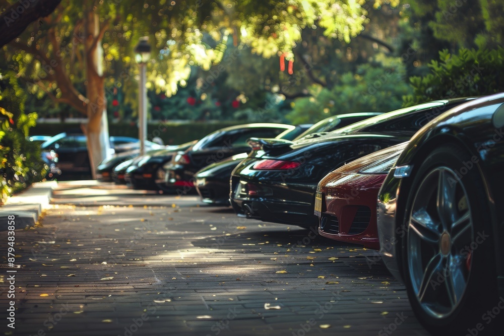 headlights close-up, car dealership, auto theme. Beautiful simple AI ...