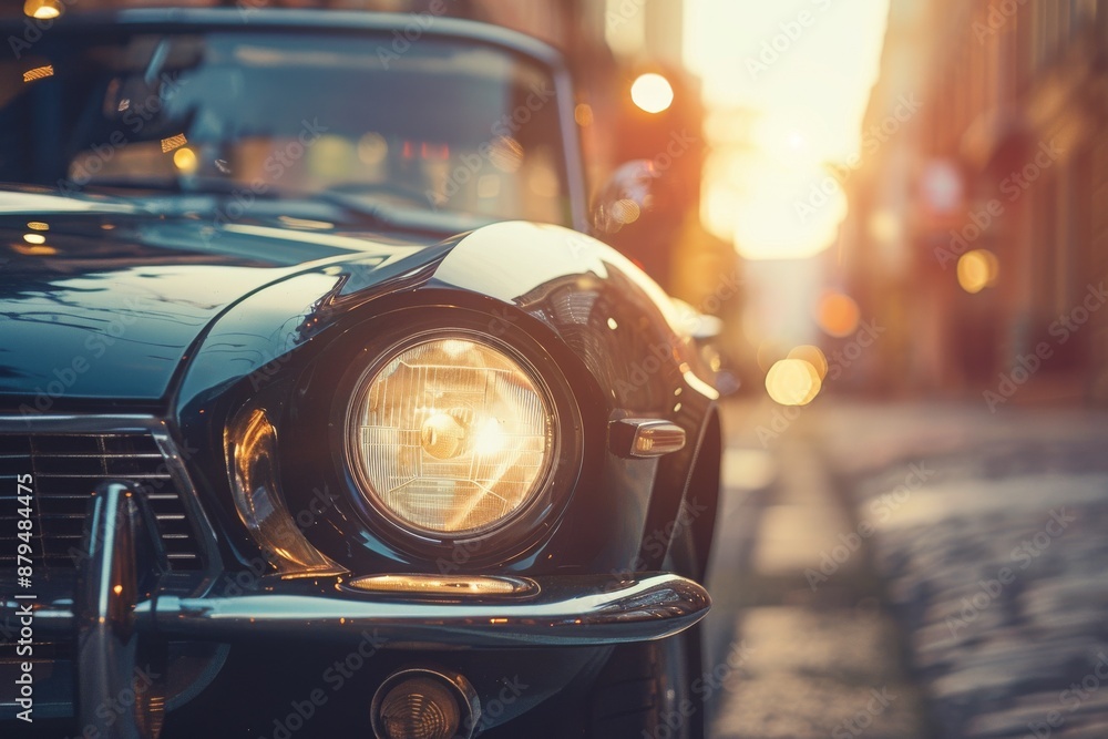 headlights close-up, car dealership, auto theme. Beautiful simple AI ...