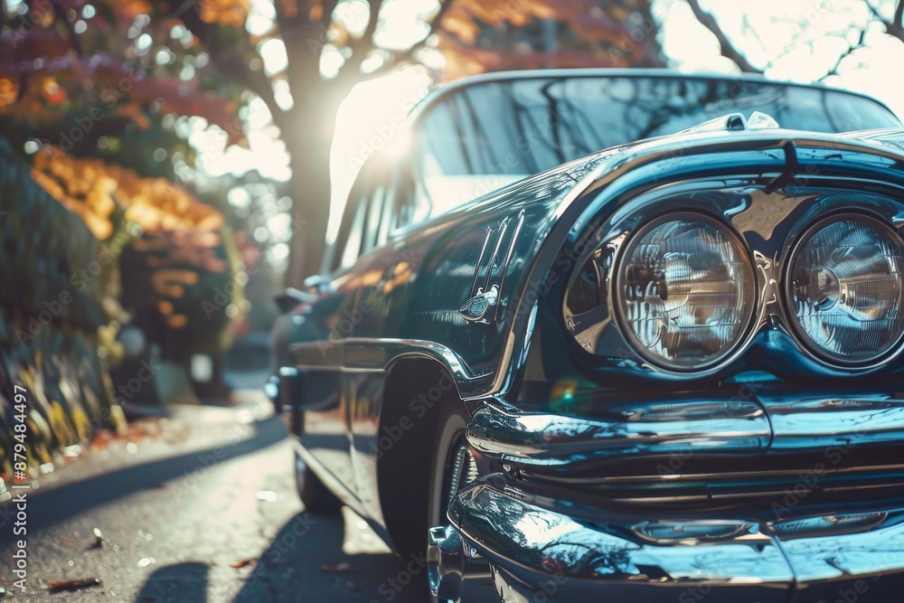 headlights close-up, car dealership, auto theme. Beautiful simple AI ...