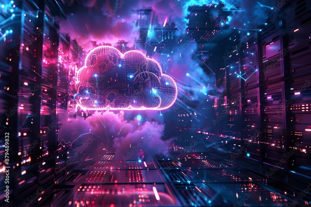 Cloud service models illustrated with different cloud shapes ...