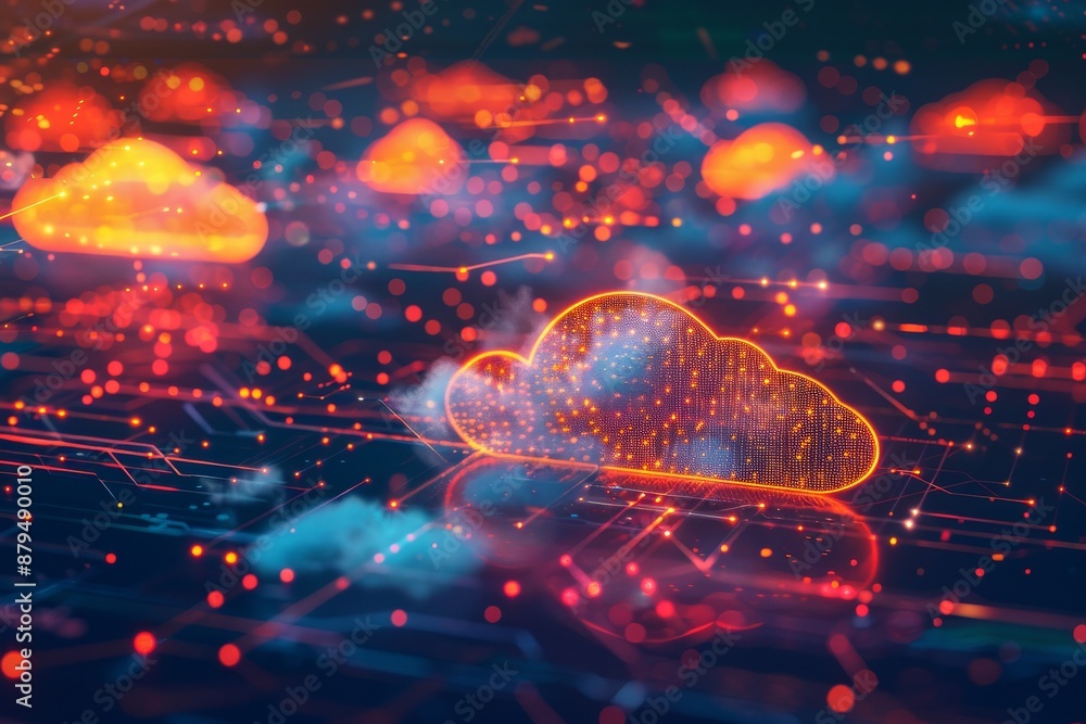 Cloud service models illustrated with different cloud shapes ...