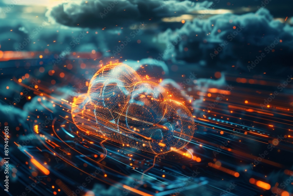 Cloud service models illustrated with different cloud shapes ...