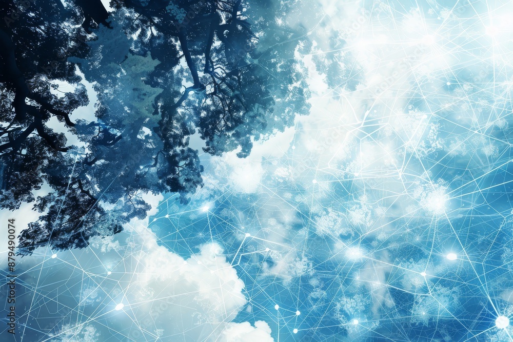 Modern Design Futuristic Cloud Computing Network - Connected Devices ...