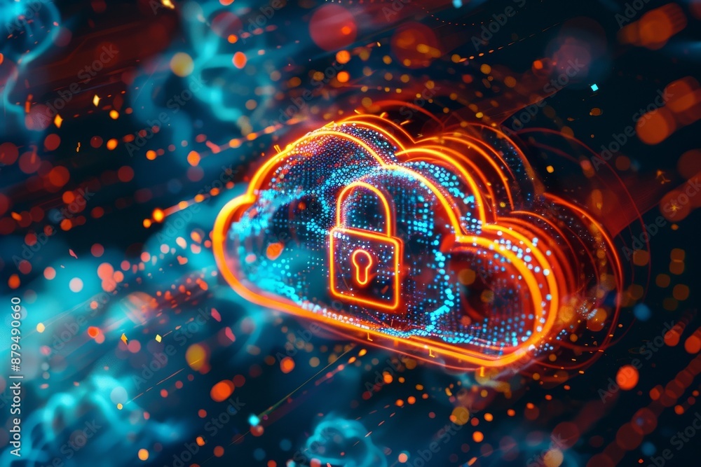 Modern Design Futuristic Cloud Computing Network - Connected Devices ...