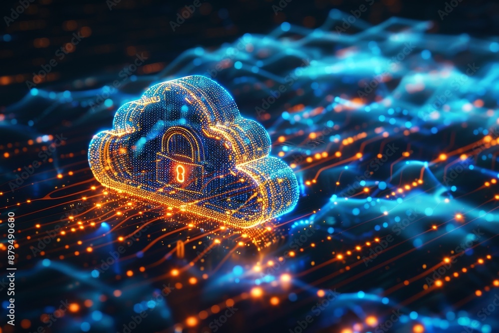 Modern Design Futuristic Cloud Computing Network - Connected Devices ...