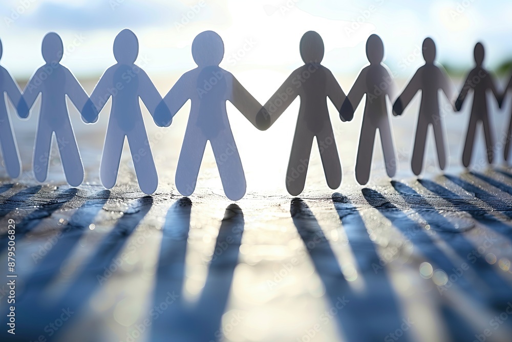 Unity. Similar figures of people holding hands symbolizing support ...