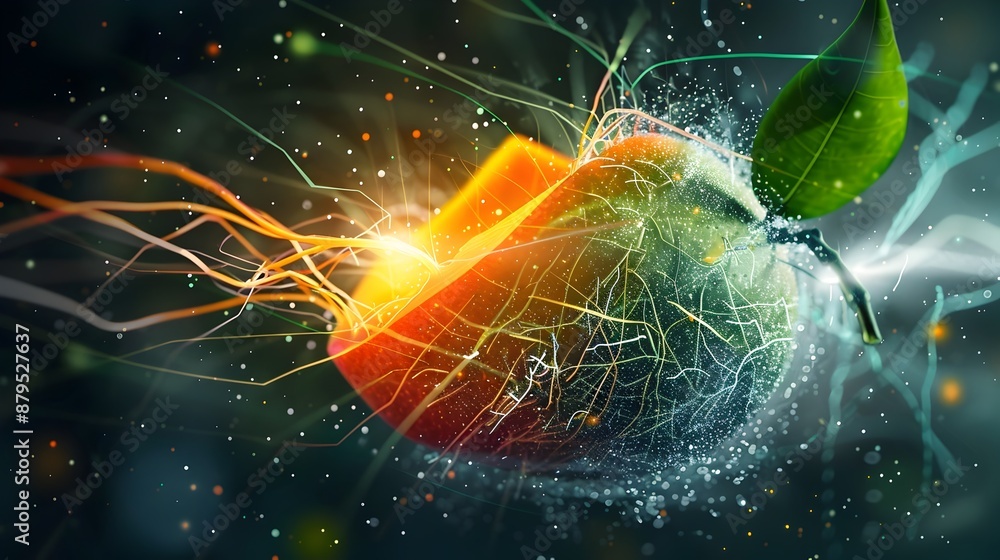 Spinal Cord Revealed as Vibrant Mango Burst with Fiery Nerve Network ...
