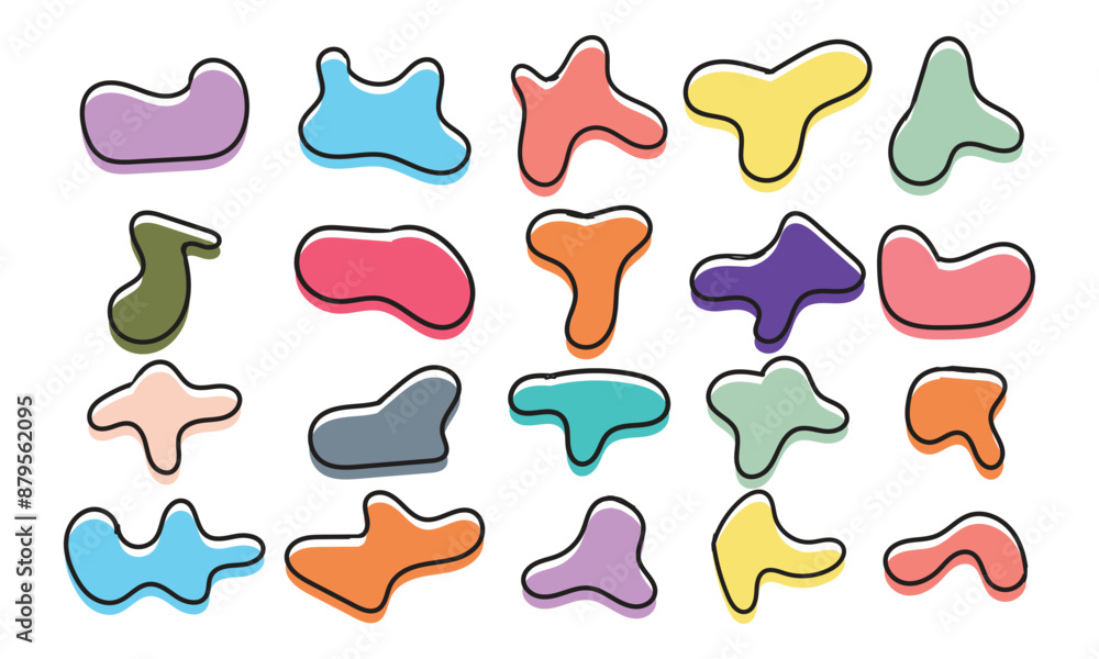 Blob shape organic set. Fluid cooler blob shape vector for abstract ...