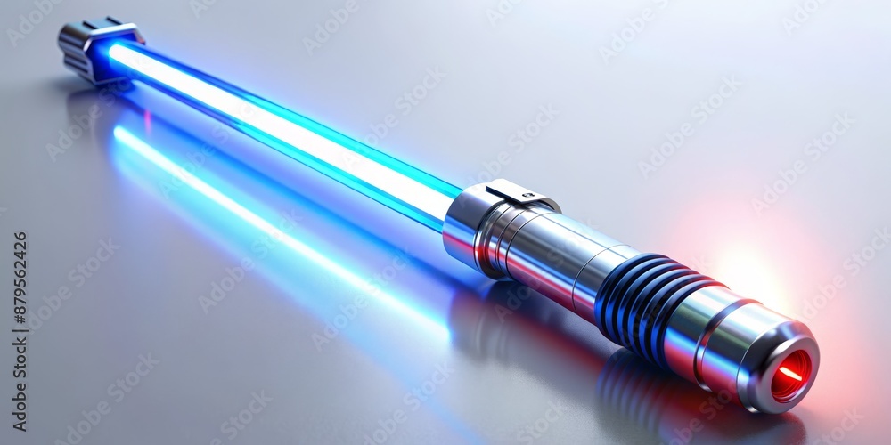 Futuristic Lightsaber with Blue and Red Glow, 3D Rendered, Sci-Fi ...