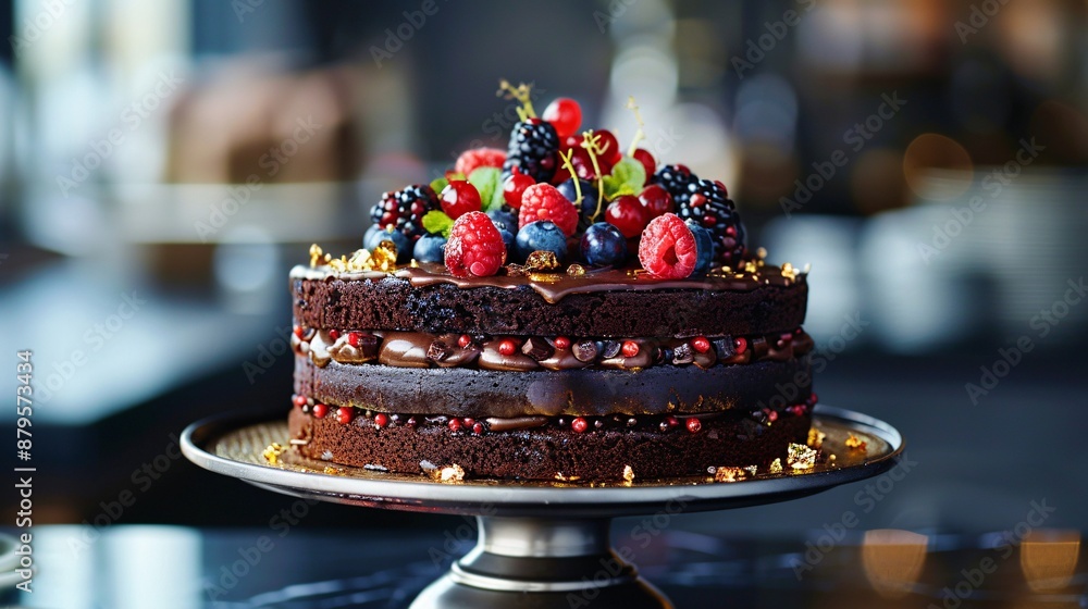 Decadent Chocolate Cake: A luxurious, multi-layered chocolate cake with ...