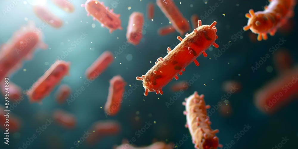 Different shapes of probiotic bacteria under microscope in scientific ...