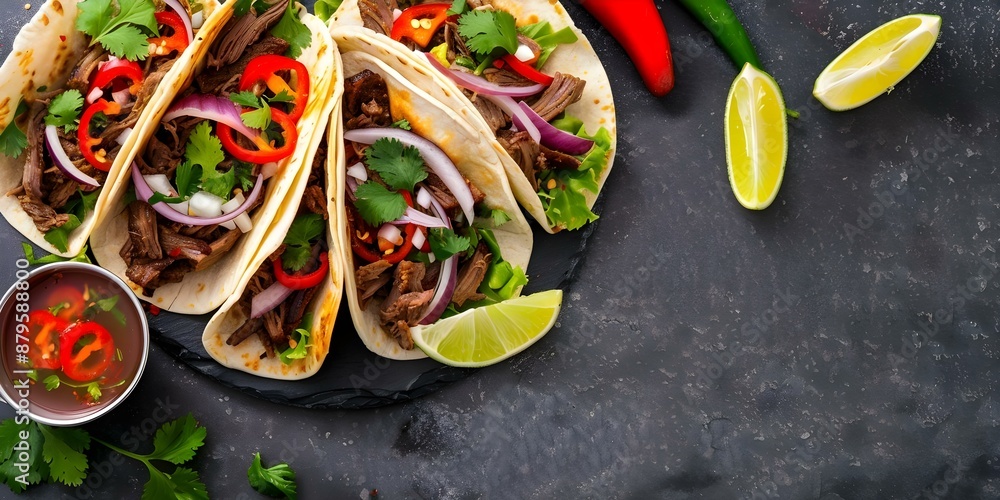 Authentic Mexican beef birria tacos made from scratch. Concept Mexican ...