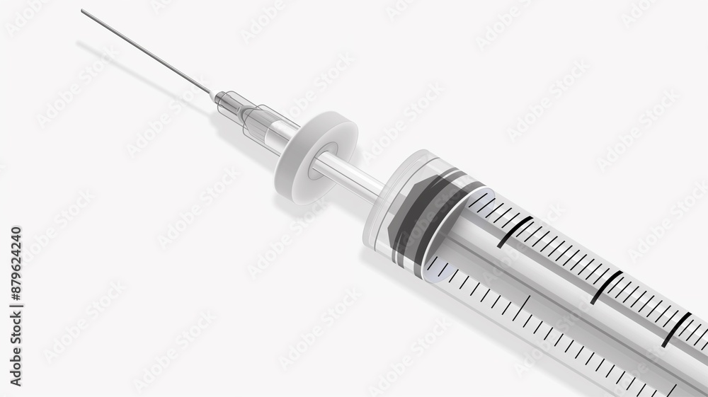 Hand washing syringe with medicine in tube on white background. Stock ...