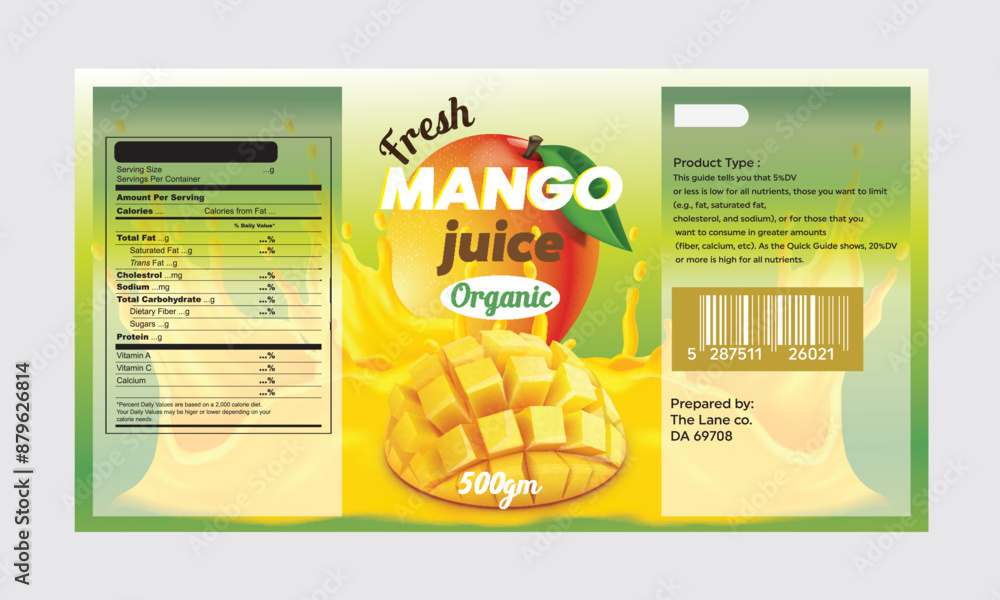 ripe mango juice label design, mango juice splash wave, tropical fruit ...