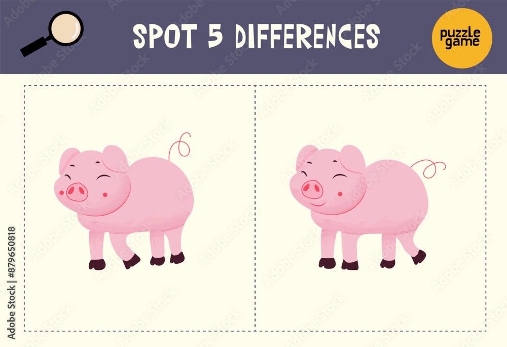 Find spot 5 differences. Educational matching game for children ...