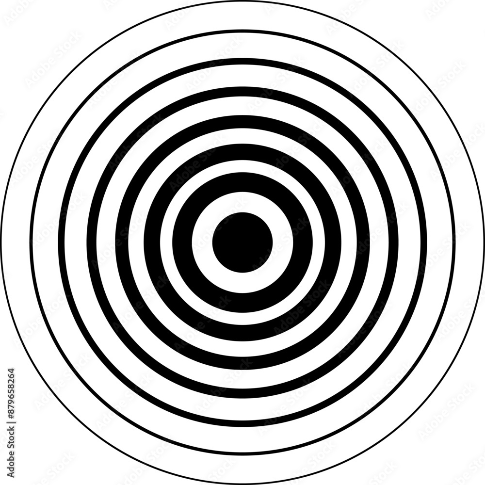 Radio station signal. Pain circle. Radar screen concentric circles ...