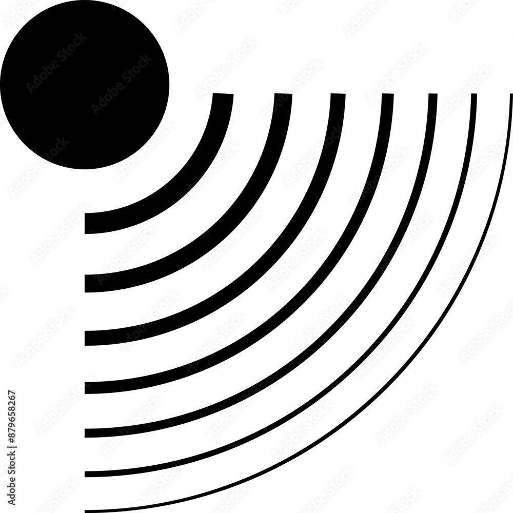 Radio station signal. Pain circle. Radar screen concentric circles ...