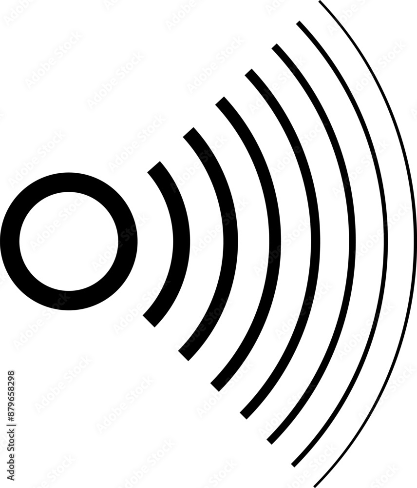 Radio station signal. Pain circle. Radar screen concentric circles ...