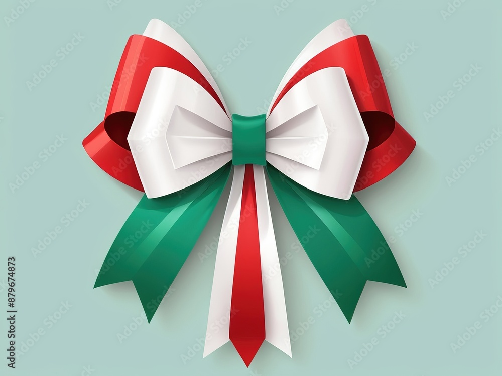 Poster Moño de listón, color verde, blanco y rojo para conmemorar el ...