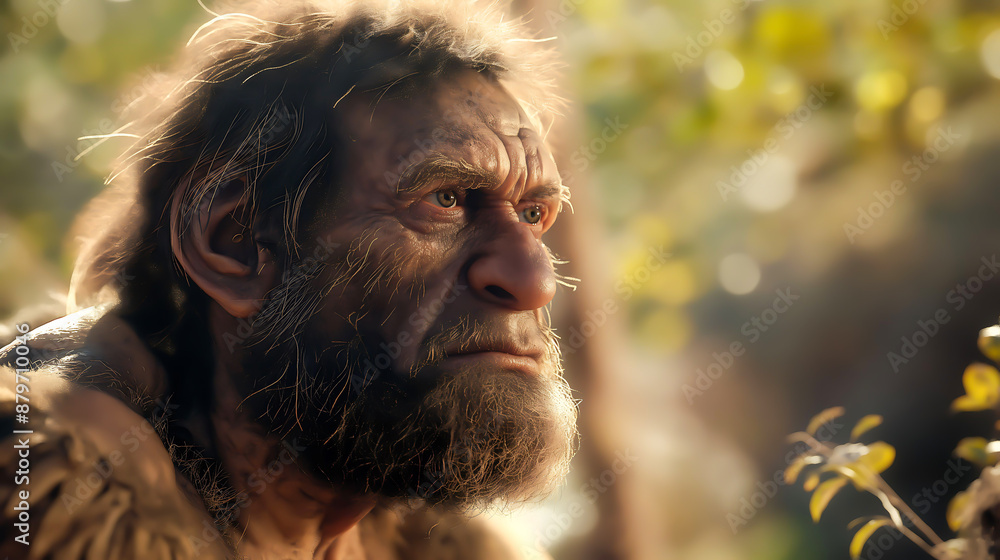 Foto de An extinct species of an early human, primitive man, early ...