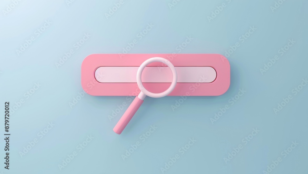 Pink Search Bar with Magnifying Glass Stock Illustration | Adobe Stock