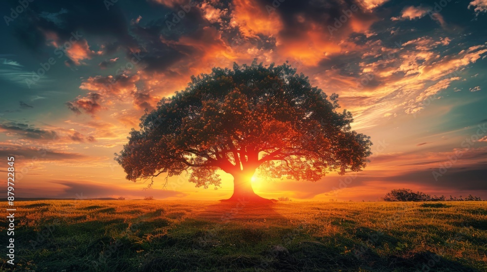 tree at sunset wallpaper , HD tree at sunset wallpaper , 8K tree at ...
