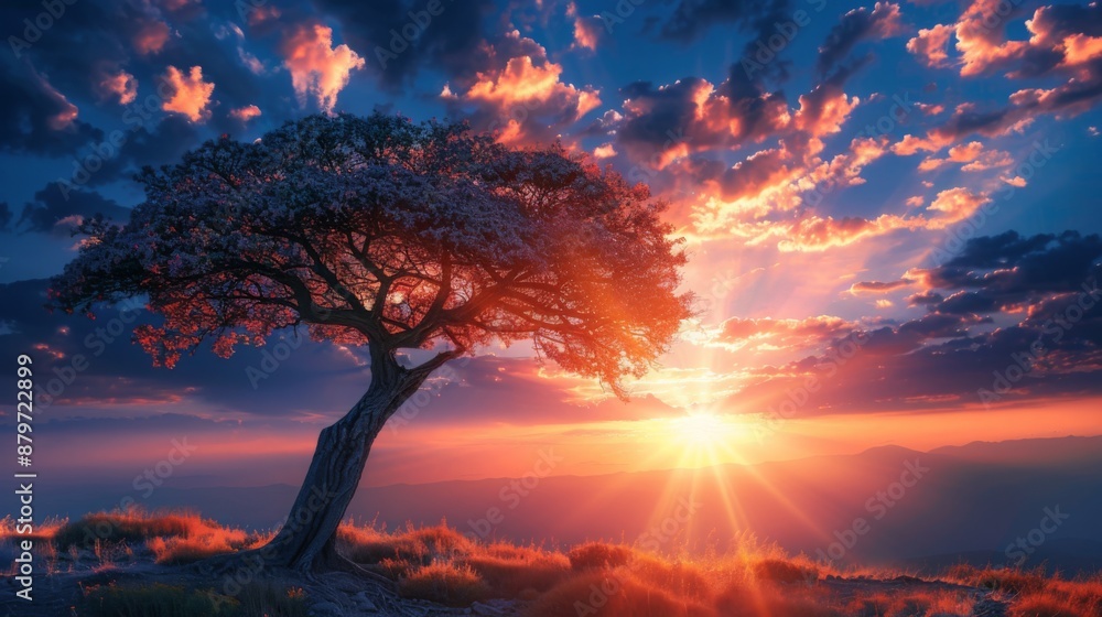 tree at sunset wallpaper , HD tree at sunset wallpaper , 8K tree at ...