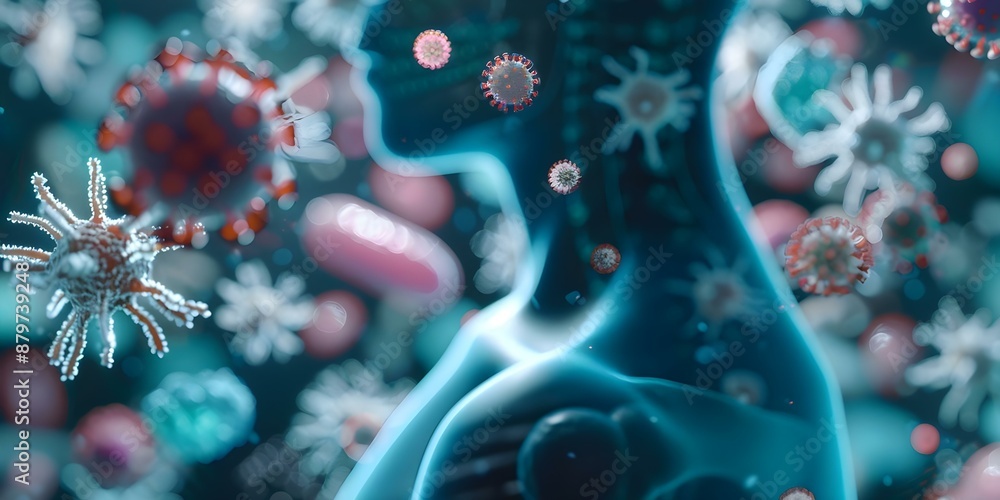 Visualization of the human microbiome bacteria and microorganisms in ...