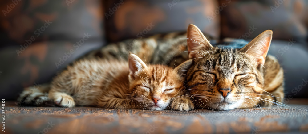 Sleepy cat and kitten: Cats are independent and agile carnivorous ...