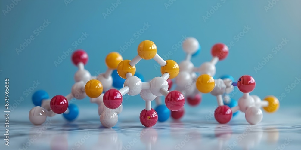 Aspartame Molecular Structure Model with Ball-and-Stick Representation ...