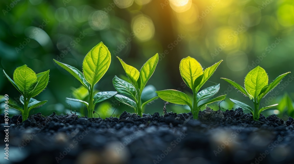 Growth stages of plants: from seed germination to mature plants with ...