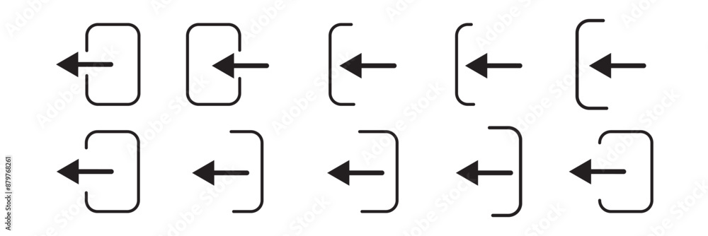 icons sign in and sign out app vector symbol logout and login, arrow ...