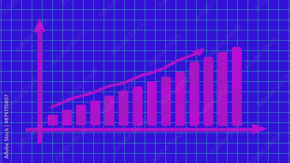 Business growth and success arrow, growing business chart animation ...
