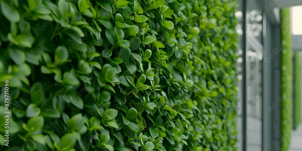 Sustainable Building Featuring a Living Wall Displaying Diverse Plant ...