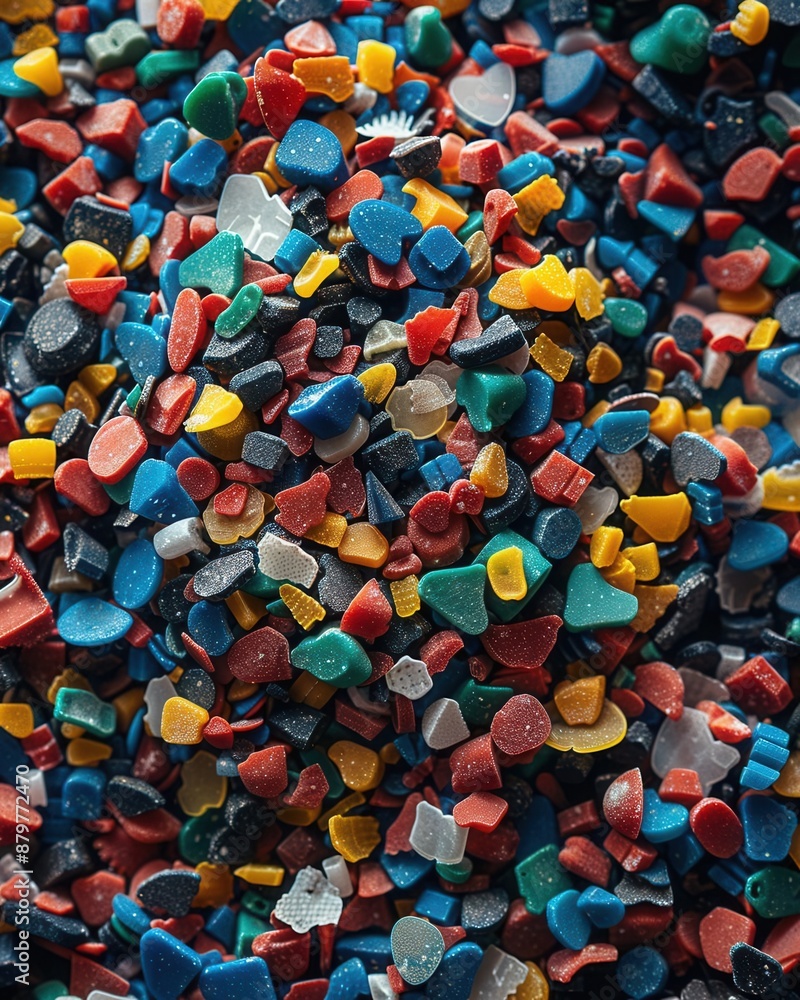 Microplastic pellets collected in a water filter, demonstrating ...