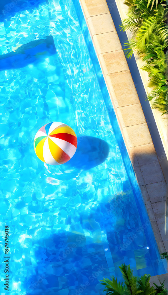 Beach Ball in hotel resort swimming pool for luxury tropical summer ...