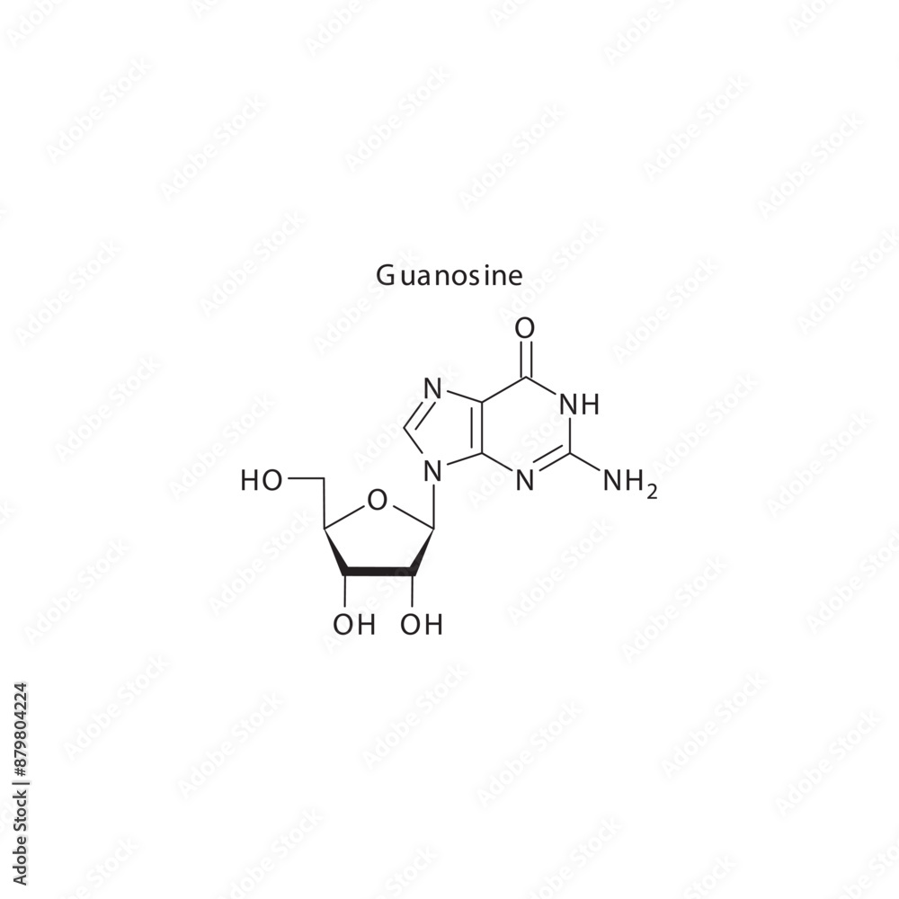 Vetor de Guanosine monophosphate (GMP) skeletal structure schematic ...