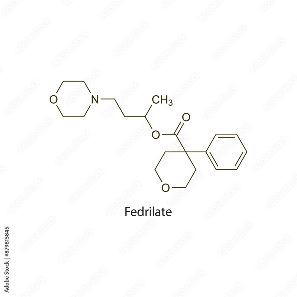 Fedrilate flat skeletal molecular structure Antitussive drug used in ...