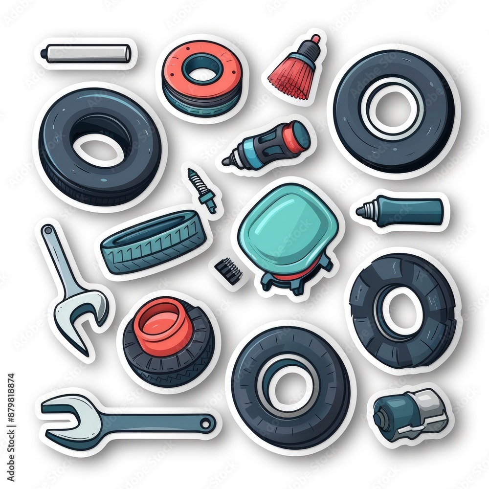 simple flat, minimalistic illustration of a automotive parts store logo ...