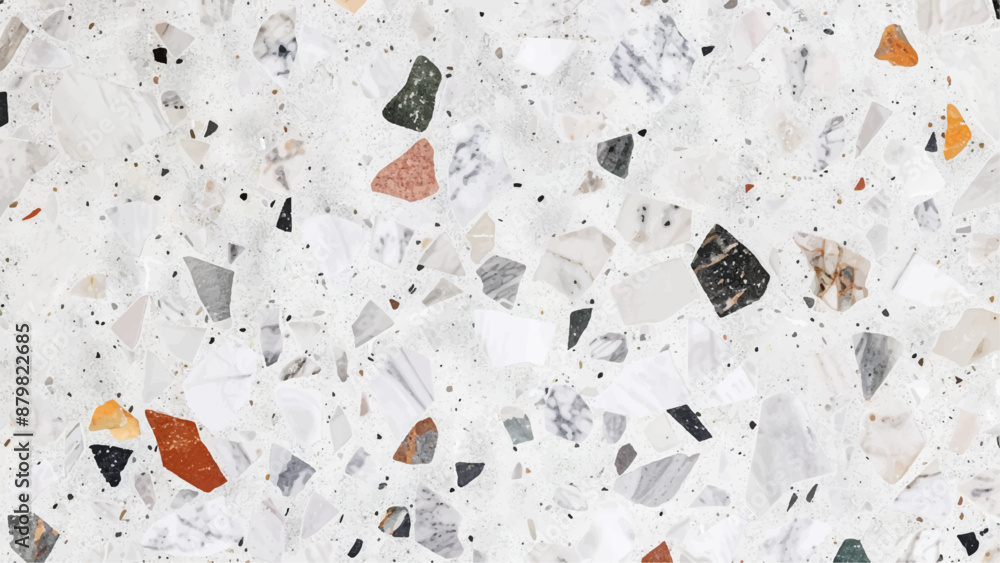 white Terrazzo Texture. White stone texture with gray shadow.Panoramic ...