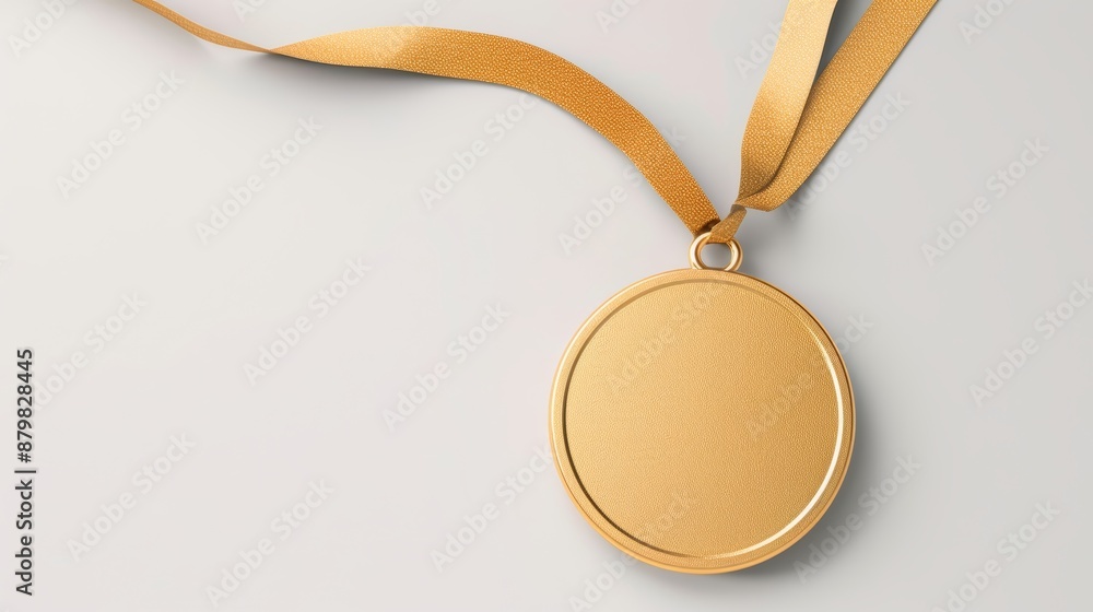 Gold medal mockup on white background, high-resolution, detailed design ...