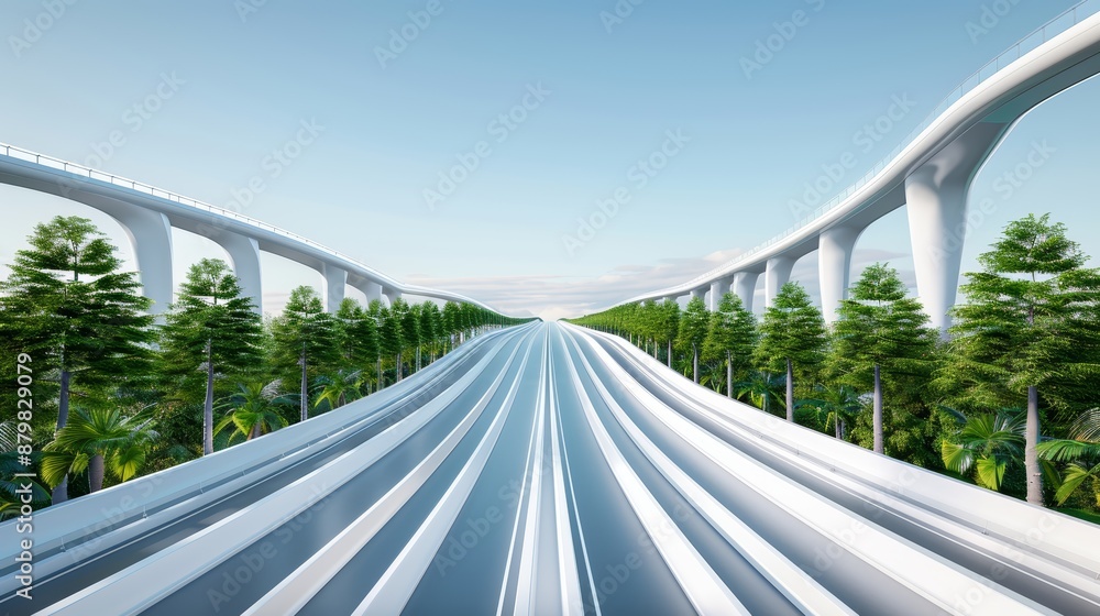 Futuristic elevated highways and bridges, state-of-the-art design ...