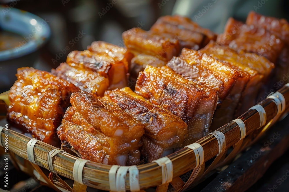 Image of freshly made Filipino dish Lechon Kawali crispy fried pork ...