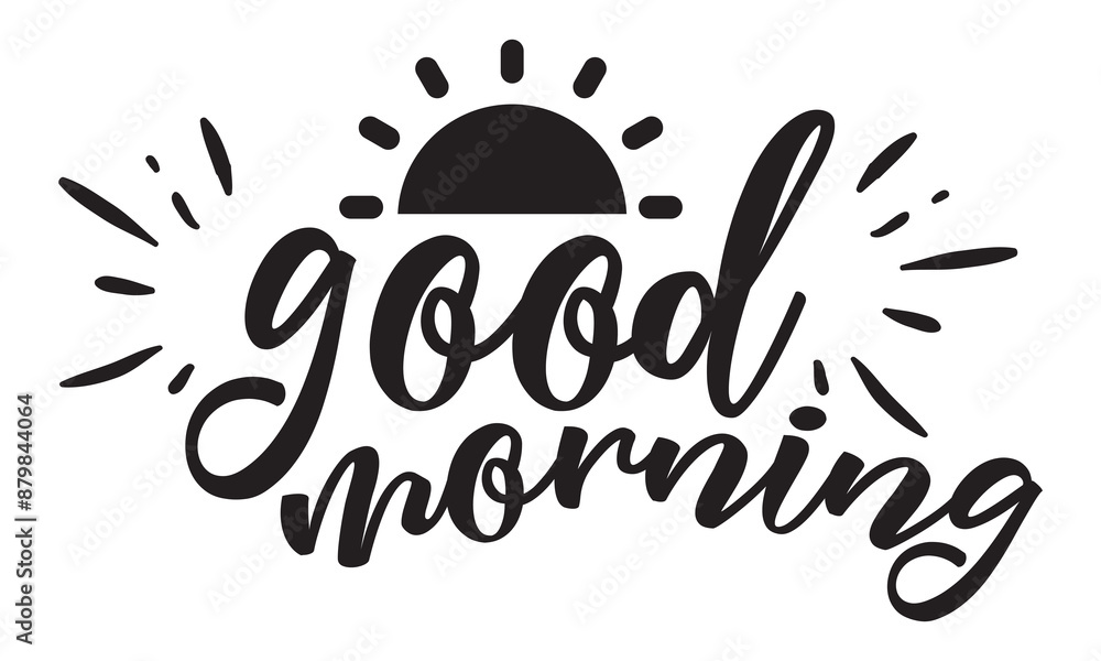 Good morning vector line calligraphy. Vector illustration of wish good ...